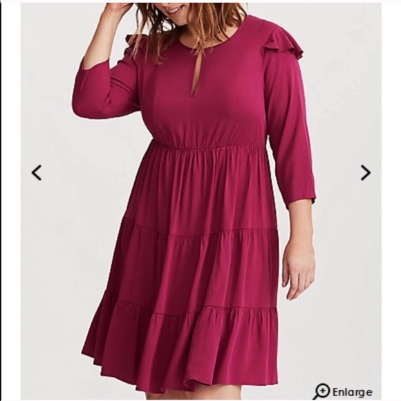 torrid | Dresses | Torrid Wine Challis Tiered Skater Dress | Poshmark